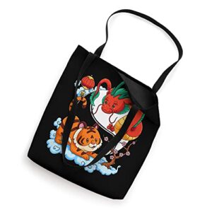 Yin Yang Dragon Tiger Chinese Martial Arts Symbol Asian Tote Bag