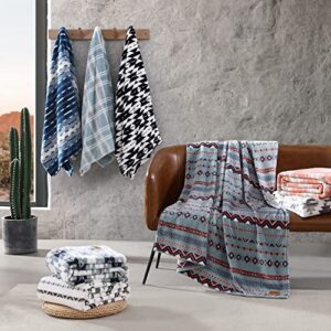 Wrangler - Throw Blanket, Ultra Soft Plush Fleece Blanket (Navajo Black, Oversized Throw) 50 x 70