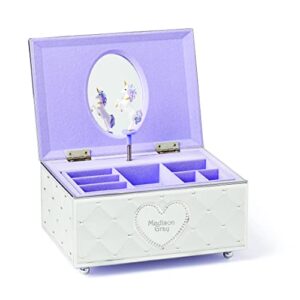 lenox childhood memories unicorn jewelry box personalized, custom engraved musical jewelry organizer, my first jewelry box for kids, children, little girls