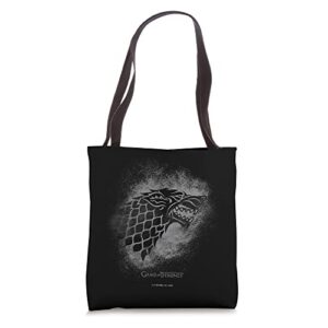 game of thrones stark sprayed outline sigil tote bag