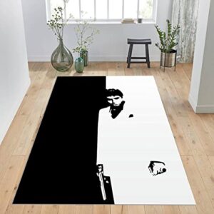 scarface rug, scarface carpet, legends rug, famous rug, movie star rug, custom rug, home decor rug, popular rug, themed rug,art decor carpet e284 (4.6×6.56 feet – 140×200 cm)