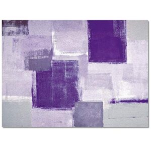 Elegant Gradient Purple Farmhouse Abstract Oil Paint Modern Art Area Rug 3'x5',Outdoor Indoor Small Carpet Runner for Kids Teen Girls Boys Bedroom,Living Room,Bathroom,Classroom,Washable Area+Rug