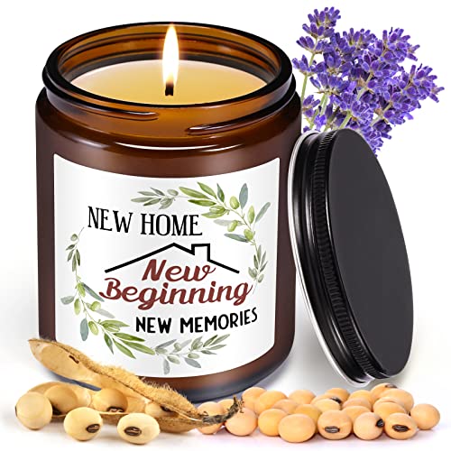 MULCHUM Housewarming Gifts for New Home Lavender Scented Candles Gift for Women Unique Apartment Present for Newlyweds Couple Homeowners Neighbors Families Friends (Brown y)