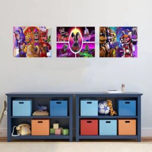 Jinelle 6pcs/set Unframed Wall Poster Inspired Five Nights at Freddys Canvas Poster 8"X10" for Home Decor Party Favors Supplies