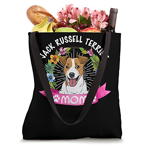 Cute Jack Russell Terrier Dog Mom Flower Puppy Dogs Lover Tote Bag