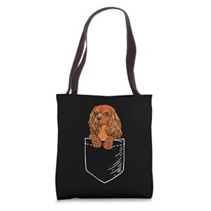 ruby cavalier king charles spaniel tote bag