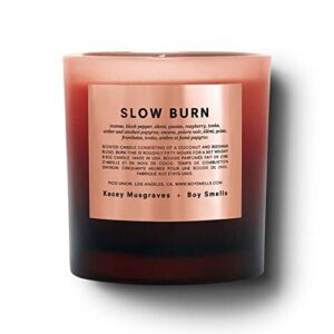 limited edition slow burn boy smells candle | 50 hour long burn | coconut & beeswax blend | luxury scented candles for home (8.5 oz)