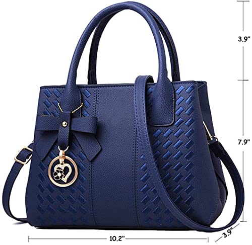 S.G Purses and Handbags for Women Fashion Ladies PU Leather Top Handle Satchel Shoulder Tote Bags (BLUE)