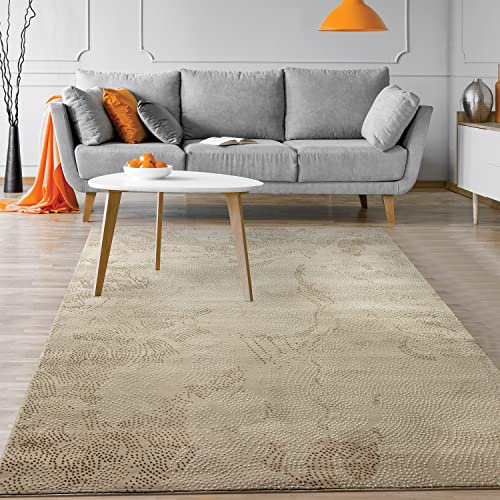 Antep Rugs Abstract 8x10 Dotted High-Low Textured Indoor Area Rug BAB5863 (Beige, 7'10" x 10')