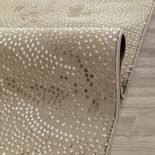 Antep Rugs Abstract 8x10 Dotted High-Low Textured Indoor Area Rug BAB5863 (Beige, 7'10" x 10')