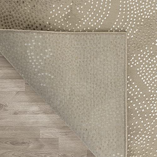 Antep Rugs Abstract 8x10 Dotted High-Low Textured Indoor Area Rug BAB5863 (Beige, 7'10" x 10')