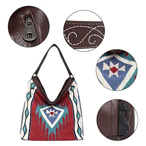 Montana West Aztec Collection Wide Hobo Bag Western Shoulder Purse for Women MBB-MW1073G-918CF