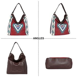 Montana West Aztec Collection Wide Hobo Bag Western Shoulder Purse for Women MBB-MW1073G-918CF