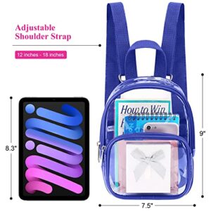 Mossio Clear Mini Bookbag, PVC Backpack with Adjustable Strap for Concert Work Sports Games School Venues Blue