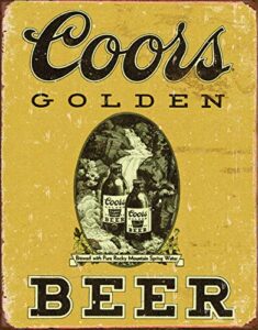 desperate enterprises coors golden beer vintage tin sign – nostalgic vintage metal wall décor – made in usa