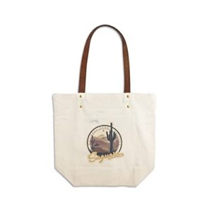 saguaro national park, arizona, lithograph, contour (canvas deluxe tote bag, faux leather handles & zip pocket)