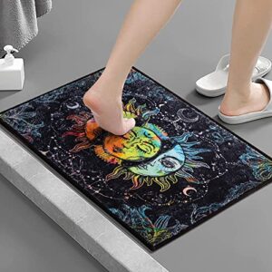 creative area rug carpet anti-slip super absorbent carpet bathroom door mat sun moon carpet home living room bedroom bathroom decorative carpet plush carpet with anti-slip backing carpet 20×31 inch