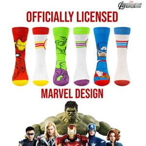 Marvel Legends Socks for Boys & Men, 6-Pack Socks for Men & Boys Socks, Men's Athletic Socks, Athletic Socks for Boys