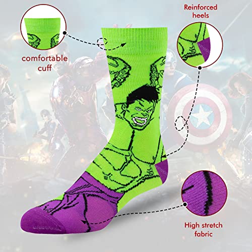 Marvel Legends Socks for Boys & Men, 6-Pack Socks for Men & Boys Socks, Men's Athletic Socks, Athletic Socks for Boys