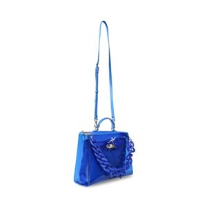 steve madden womens steve madden riga clear satchel, blue, one size us