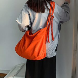 Hobo Purses for Women Canvas Tote Shoulder Bags Fairy Grunge Accessories Y2k Aesthetic Hippie Bag (Orange)