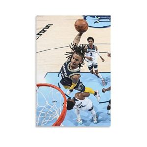 fanchuang ja morant poster paper dunk for wall decor boys bedroom canvas wall poster signed inspirational posters unframe-style 12x18inch(30x45cm)