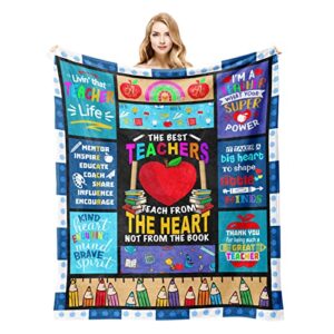 teacher appreciation gifts, teacher blanket 60″x50″, teacher gifts for women men, birthday gifts for teacher mentor, back to school gifts ideas for teachers day christmas, to my teacher throw blanket