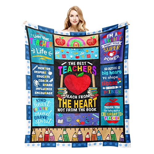 Teacher Appreciation Gifts, Teacher Blanket 60"x50", Teacher Gifts for Women Men, Birthday Gifts for Teacher Mentor, Back To School Gifts Ideas for Teachers Day Christmas, To My Teacher Throw Blanket