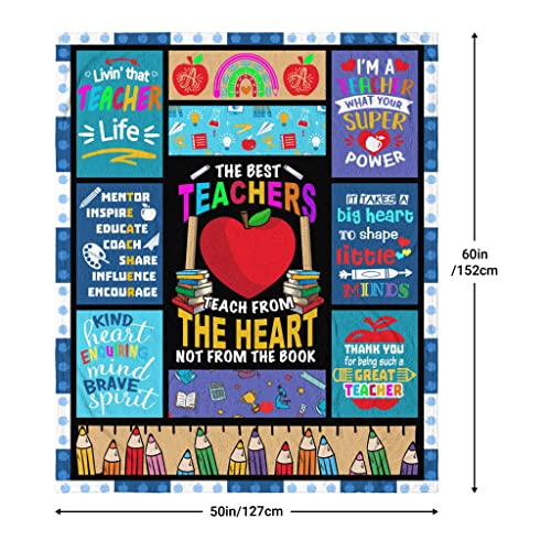 Teacher Appreciation Gifts, Teacher Blanket 60"x50", Teacher Gifts for Women Men, Birthday Gifts for Teacher Mentor, Back To School Gifts Ideas for Teachers Day Christmas, To My Teacher Throw Blanket