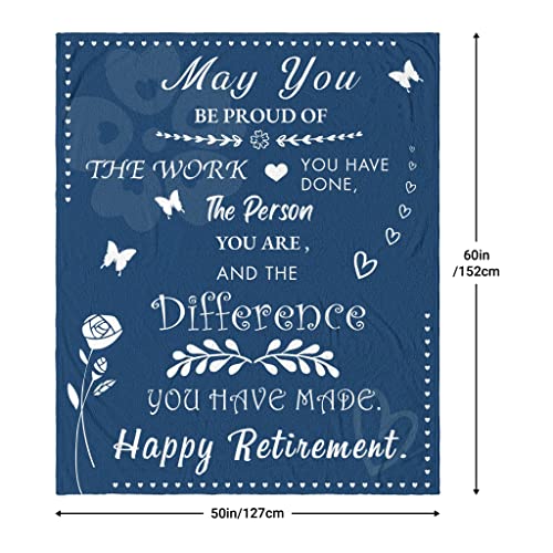 Retirement Gifts for Men Blankets - Retirement Party Decorations - Happy Retirement Gifts - Retirement Gifts for Coworker - Retirement Decor Gift for Mom Wife from Daughter Throw Blankets 50 x 60 Inch