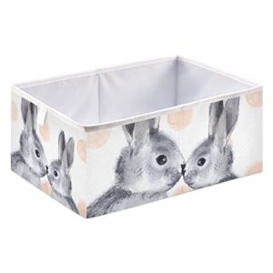 easter watercolor rabbits storage basket storage bin rectangular collapsible storage cubes empty gift baskets organizer for home office dorm shelf