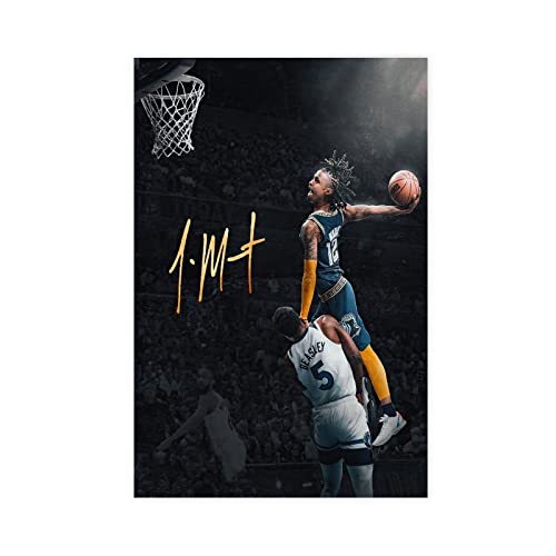 QEWRT Ja Morant Poster Basketball Portrait Art 1 Picture Canvas Bedroom Wall Decor Print Offices Dorm Room Decor