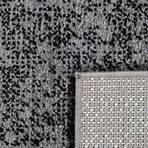 Grey Black Area Rug Modern Design with Abstract Paint Effect, Size: 6'7" x 9'6"