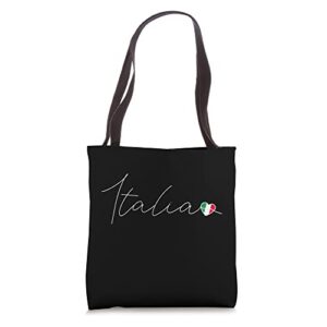 italia simple love italian flag heart on italy tote bag