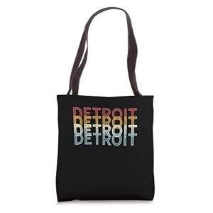 us american city 70’s retro usa – vintage detroit tote bag