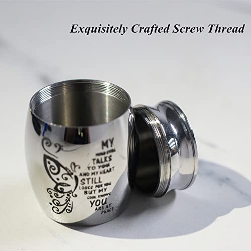 Butterfly Small Keepsake Urn for Ashes,Butterfly Mini Urn for Human Ashes 316L Stainless Steel Pet Cremation Urns 1.58” x 1.2” Small Ash Urn for Dog and Cat Ashes (Butterfly)