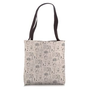 disney 101 dalmatians vintage book print tote bag