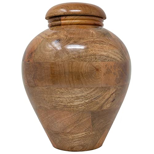 Malaika Memorials Medium Wood Urns for Human Ashes Adult Female/Male - Real Wooden Urns for Ashes Adult Male/Female - Cremation Urns for Adult Ashes up to 180 lbs