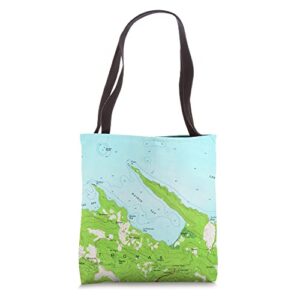 vintage magens bay st thomas map (1955) tote bag