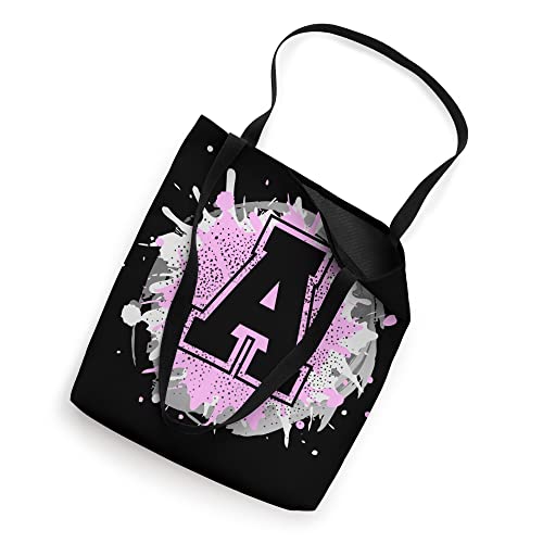 Pink Baseball Letter A Varsity Alphabet Initials Names With Tote Bag