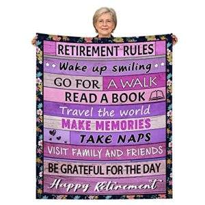 lguldz retirement gifts for women best retirement gift blanket happy retirement gift for party decorations retired teacher coworker warm throw blanket 50″x60″