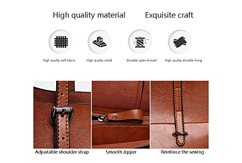 LiGooLif Vintage PU Leather Tote Shoulder Bag for Women Satchel Handbag with Top Handles