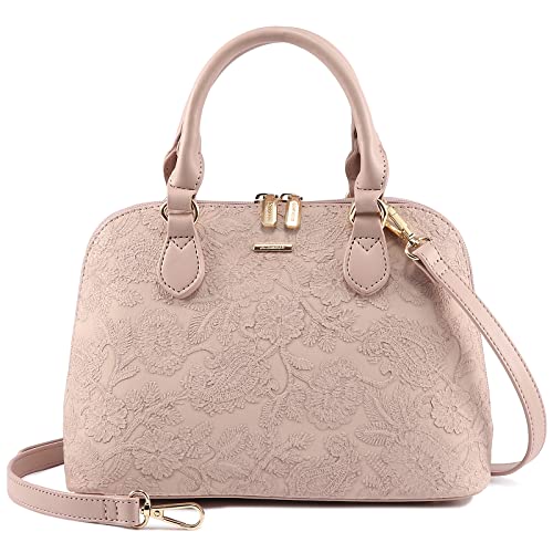 LOVEVOOK Small Purse Pink Crossbody Bags for Women Trendy Top-handle Handbags Fashion Satchel Bag Pink-Flower