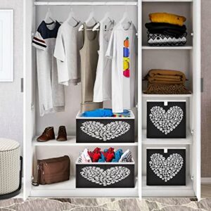 ALAZA I Love Dog Paw Print 11 Inch Cube Storage Bin Organizer Foldable Basket for Closet Cabinet Shelf Office