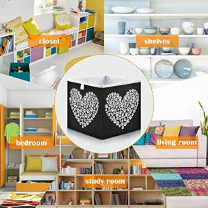 ALAZA I Love Dog Paw Print 11 Inch Cube Storage Bin Organizer Foldable Basket for Closet Cabinet Shelf Office