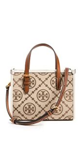 tory burch women’s t monogram jacquard mini tote, hazel/new ivory, tan, print, one size