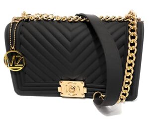 mariakinz jelly crossbody/shoulder purse (black chevron)