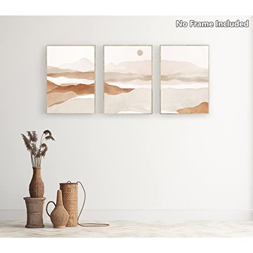 FEOFTIE Boho Art Wall Decor Beige Wall Art Print Boho Pictures Neutral Wall Art Minimalist Decor Boho Wall Decor Pictures Neutral Canvas Wall Art Boho Wall Prints 16x24 Inch Set of 3 Unframed