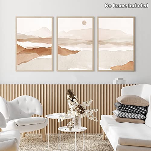 FEOFTIE Boho Art Wall Decor Beige Wall Art Print Boho Pictures Neutral Wall Art Minimalist Decor Boho Wall Decor Pictures Neutral Canvas Wall Art Boho Wall Prints 16x24 Inch Set of 3 Unframed