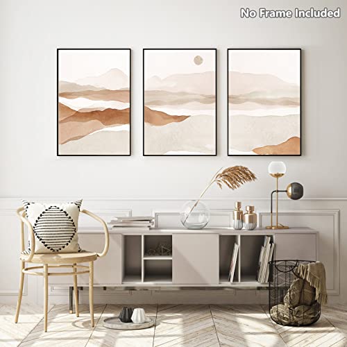 FEOFTIE Boho Art Wall Decor Beige Wall Art Print Boho Pictures Neutral Wall Art Minimalist Decor Boho Wall Decor Pictures Neutral Canvas Wall Art Boho Wall Prints 16x24 Inch Set of 3 Unframed